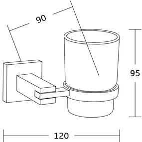 Mexen příslušenství, VANY držák na kartáček, chrom, 7020938-00