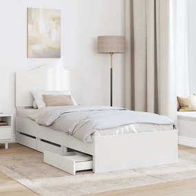 Rám postele se zásuvkou Bílý 90 x 200 cm Inženýrské dřevo 3413450