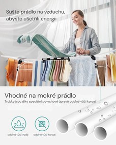 Sušák na prádlo BREEZE, 56,5x173x96,5cm, bílá SongmicsHome