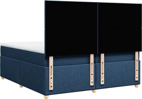 Box spring postel s matrací modrá 200x200 cm textil 3291386