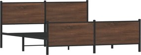 Kovový rám postele bez matrace hnědý dub 200 x 200 cm 3301376