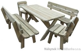 dřevěný zahradní nábytek 1S+2L+2K 150 cm euromeb 13