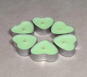 Set vonných sojových svíček ve tvaru srdce - vůně okurky s mořskou solí