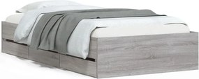 Rám postele se zásuvkami šedý sonoma 75x190 cm kompozitní dřevo 3207334