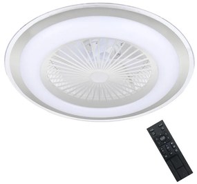 Milagro | LED Stmívatelné stropní svítidlo s ventilátorem ZONDA LED/48W/230V stříbrná + DO | MI1976