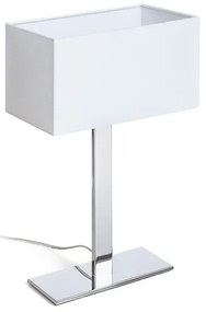 RENDL R11983 PLAZA stolní lampa, dekorativní bílá chrom
