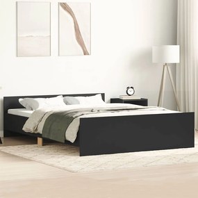 Rám postele s hlavovým a nožním čelem černý 120 x 200 cm 3203741