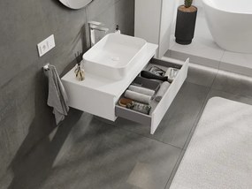 Mexen Rivel, koupelnová skříňka 80 cm, 1 zásuvka, drážkovaná, bílá matná, 91A20-08023-1-BF01