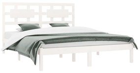Rám postele bílý masivní borovice 180 x 200 cm Super King,  3107369