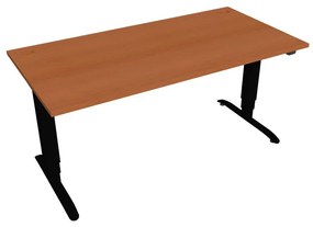 Elektr. nastavitelný stůl 160x80 - HOBIS MOTION MS 3 1600 Dekor stolové desky: třešeň, Barva kovové podnože: černá