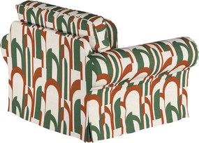 Potah na křeslo IKEA Ektorp barva zelená látka pletený vzor, vzorované