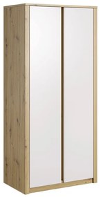 Dvoudveřová šatní skříň S2D Nicenna NC09, 127-barva: dub artisan / bílá