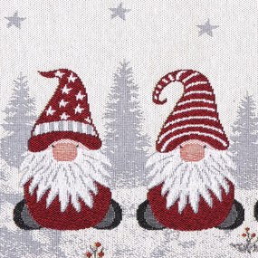 SCANquilt prostírání MOTIV elfi a hvězdy bíločervená prostírání cca 30 x 45 cm