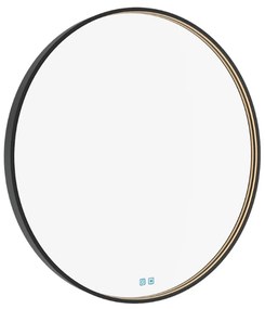 Nimco - Zrcadlo s LED osvětlením, průměr 90 cm, dotykový senzor, černá ZPC 31003RVX-90