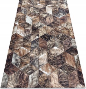 Koberec Patchwork 120x170 Romby bronz imitace umělé kůže #MTT010