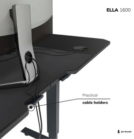 Výškově nastavitelný elektrický stů ELLA, 1600 x 720 x 750 mm, černý