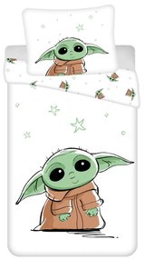 Jerry Fabrics Bavlněné povlečení 140x200 + 70x90 cm - Star Wars "Baby Yoda"