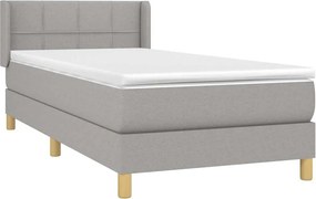 Box spring postel s matrací světle šedá 80 x 200 cm textil 3130225