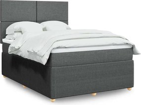 Box spring postel s matrací tmavě šedá 160x200 cm textil 3294401
