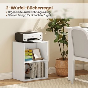 Costway Sada 2 dvoupatrových knihoven 42 cm, bílá