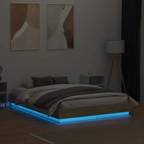 Rám postele s LED osvětlením dub sonoma 135 x 190 cm 3209816