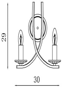Searchlight 4162-2SB - Nástěnné svítidlo ASCONA 2xE14/60W/230V