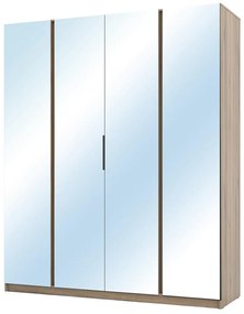 Šatní skříň KAJA 4LU | 200 cm | se zrcadly | VYSOKÁ | evoke