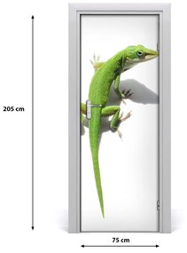 Samolepící fototapeta na dveře Zelená ještěrka 75x205 cm
