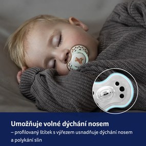LOVI Dudlík svítící silikonový dynamický TEDDY LOVE 0-6m 2ks