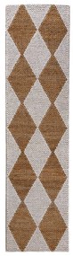 Bílý/v přírodní barvě ručně tkaný běhoun s příměsí juty 80x230 cm Effie Diamond – Flair Rugs