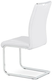 Jídelní židle bílá koženka / chrom - 1