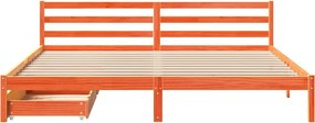 Postel bez matrace voskově hnědá 200 x 200 cm masivní borovice 3301562