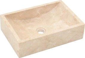 Umyvadlo 45 x 30 x 12 cm mramor krémové s vysokým leskem 142773