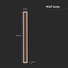 LED Venkovní nástěnné svítidlo LED/17W/230V 4000K IP65 hnědá