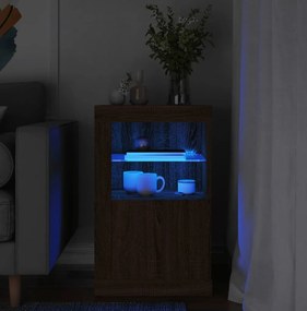 vidaXL Odkládací skříňka s LED osvětlením kompozitní dřevo [836630] Barva: hnědý dub