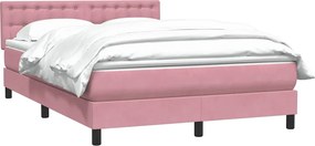 Box spring postel s matrací růžová 160x210 cm samet 3316604