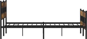 Kovový rám postele bez matrace kouřový dub 193 x 203 cm 3308468