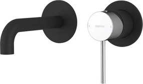 Sapho Ultrasan - Umyvadlová baterie pod omítku, 2-otvorová instalace, s tělesem, matná černá/chrom UT118VBC