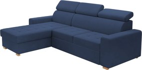 Rohová rozkládací sedací souprava do L MONSUM, 245 cm, s úložným prostorem Roh pohovky: Levý roh, Barva látky: Černá (Kronos 07)