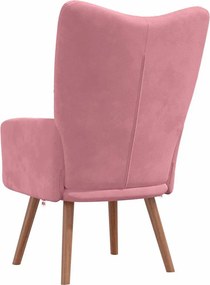 Relaxační křeslo růžové samet 328055