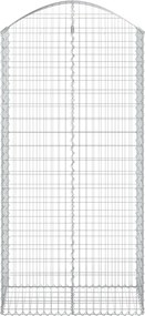 Klenutý gabionový koš 100 x 50 x 200/220 cm pozinkované železo 153440