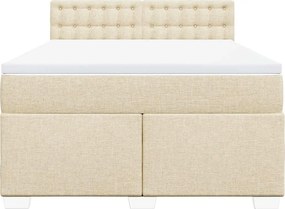 Box spring postel s matrací krémová 140x190 cm textil 3285902