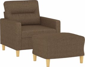 Křeslo s podnožkou hnědé 60 cm textil 3201068