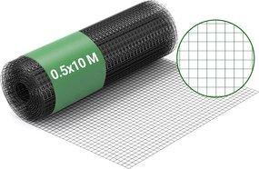 Pletivo pro chov zvířat Wiltec – 50 cm, 10 m, 0,9 mm, černá (62486)