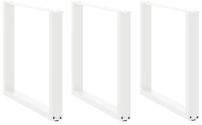 Nohy konferenčního stolku ve tvaru U, 2 ks, bílé, 60 x (30-31) cm, ocel