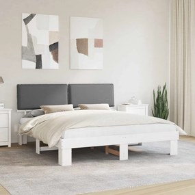 Rám postele s čalouněným čelem s čelo Světle šedá 200 x 200 cm 3398068