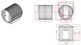 RAKOUSKÝ produkt - Venkovní sauna NYBORG - M pro 4 osoby 194,2x244,9x194,9 (F80180)