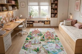 Dětský koberec protiskluzový BAMBINO 61520 krémový / růžový