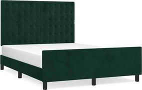 Rám postele bez matrace tmavě zelená 140 x 190 cm samet 3125998