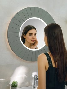 Sapho Sapho, LUMIRO STRIP kulaté zrcadlo s LED osvětlením v rámu, průměr 90cm, agila, LR950-4343S